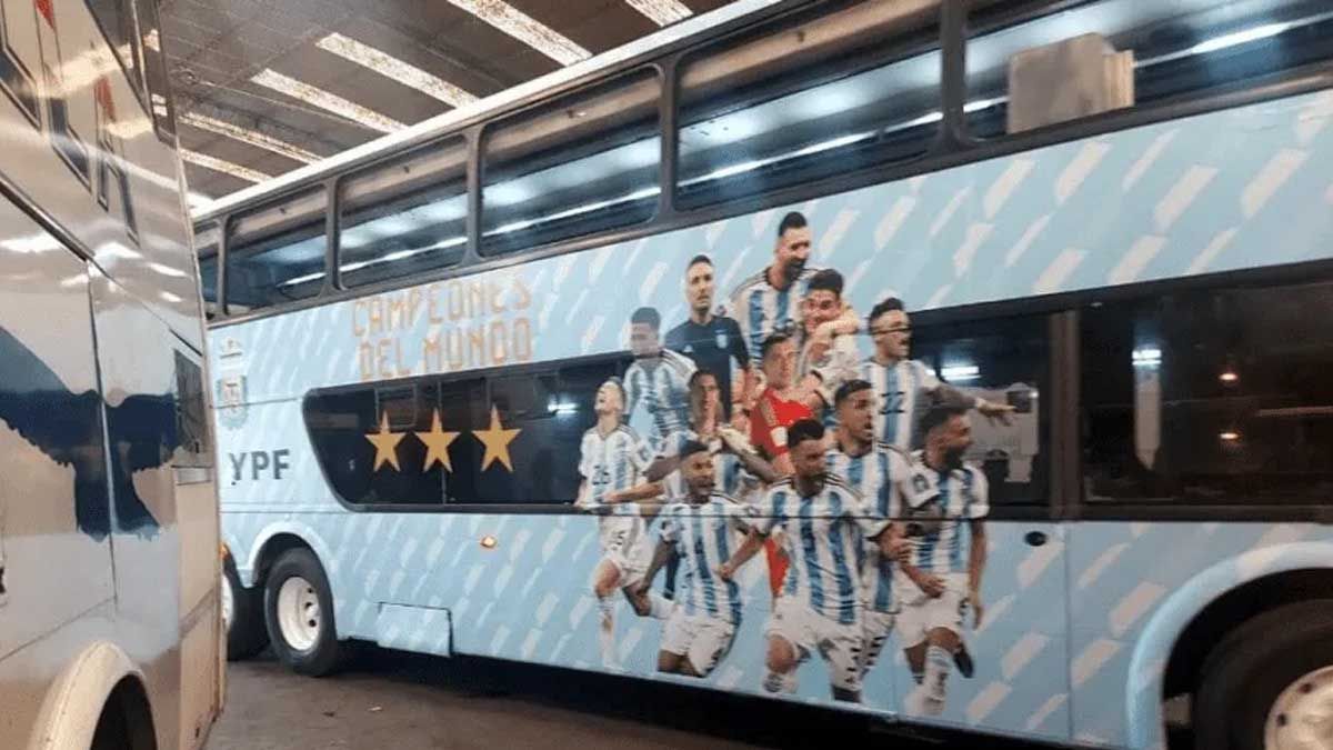 Así es el micro con el que festejará la Selección Argentina en Buenos Aires